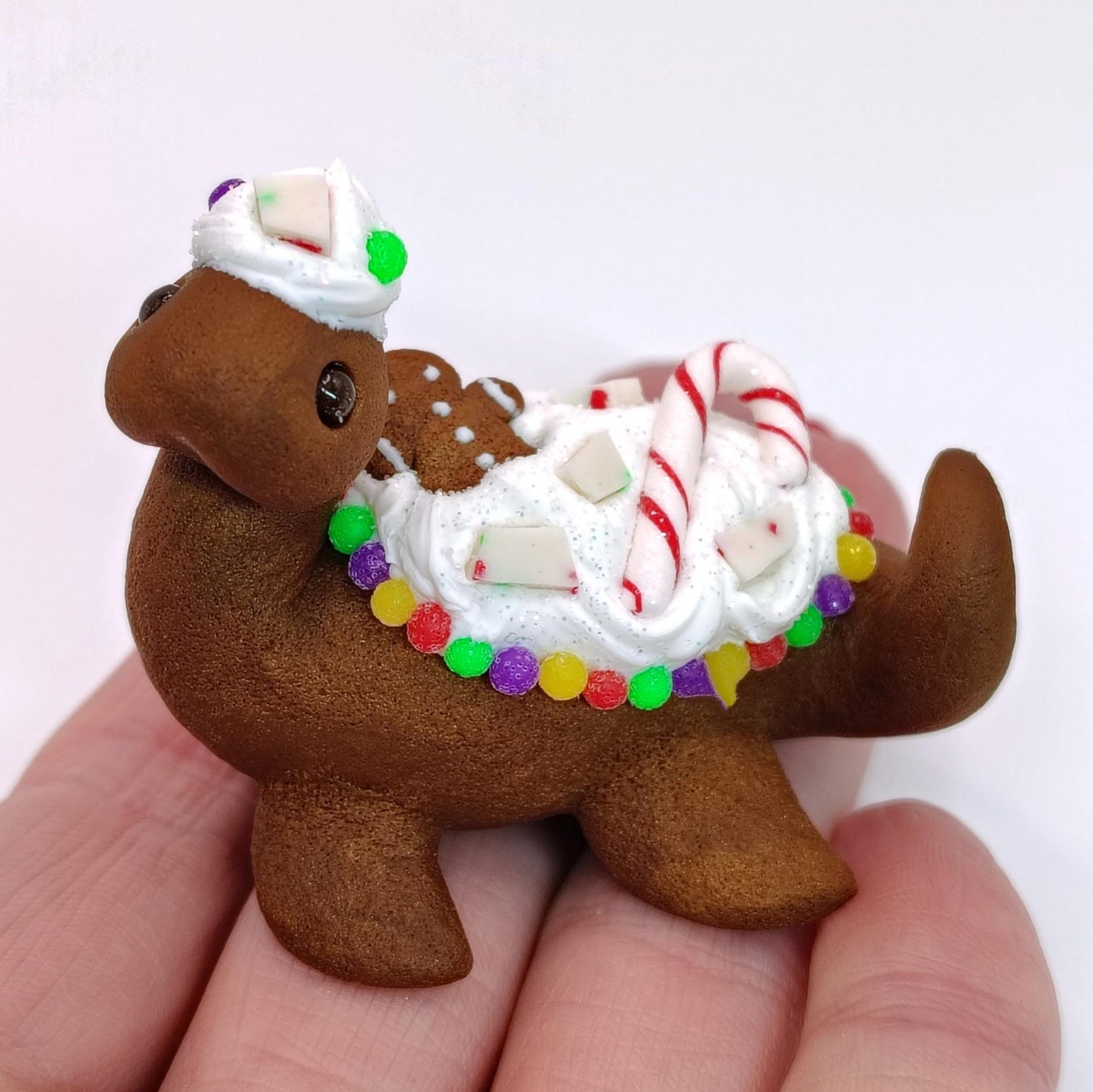 Gingerbread Cookie Loch Ness Monster Figurine - Nessie Polymer Clay ...