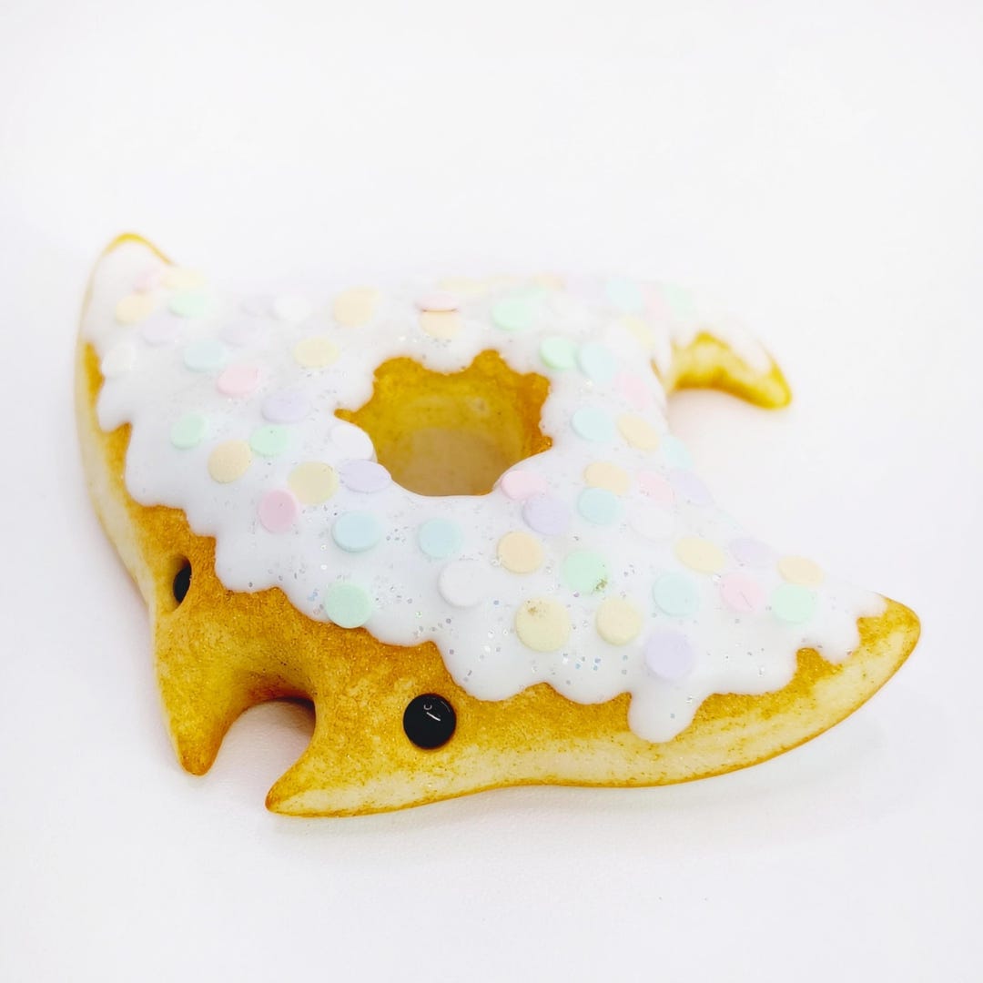 Doughnut Stingray Figurine - Pastel Rainbow Sprinkle Polymer Clay ...