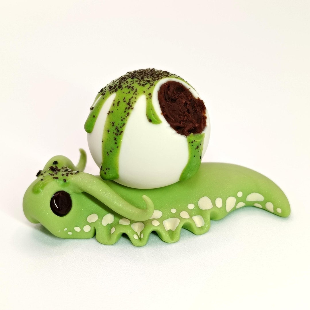 Mini Valentine's Day Chocolate Snail Figurine Polymer Clay Sculpture ...