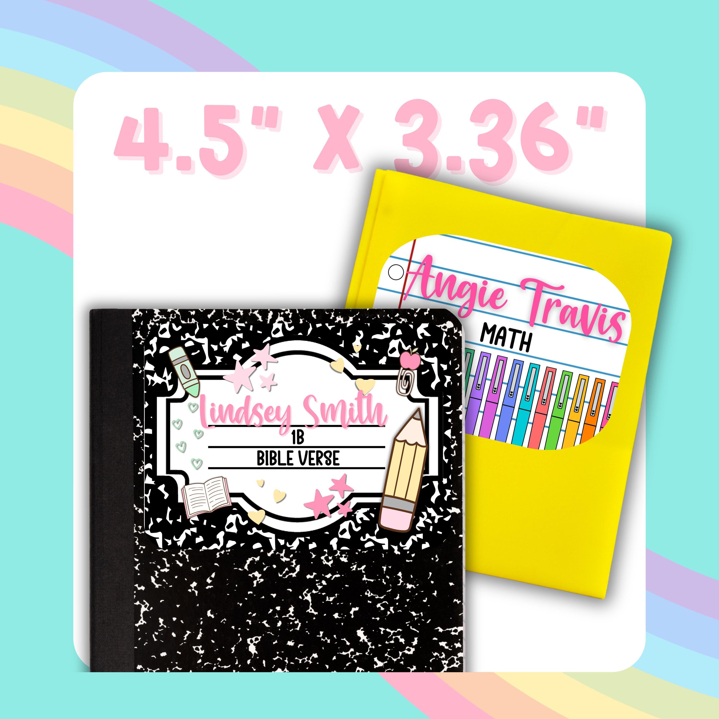 Personalized Composition Book Sticker, Custom Name Sticker, Custom ...