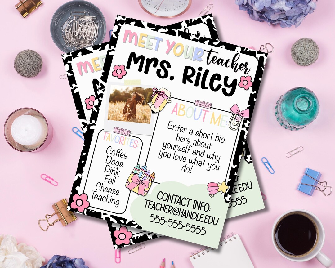 Editable Meet the Teacher Canva Template | Back to School Teacher Bio ...