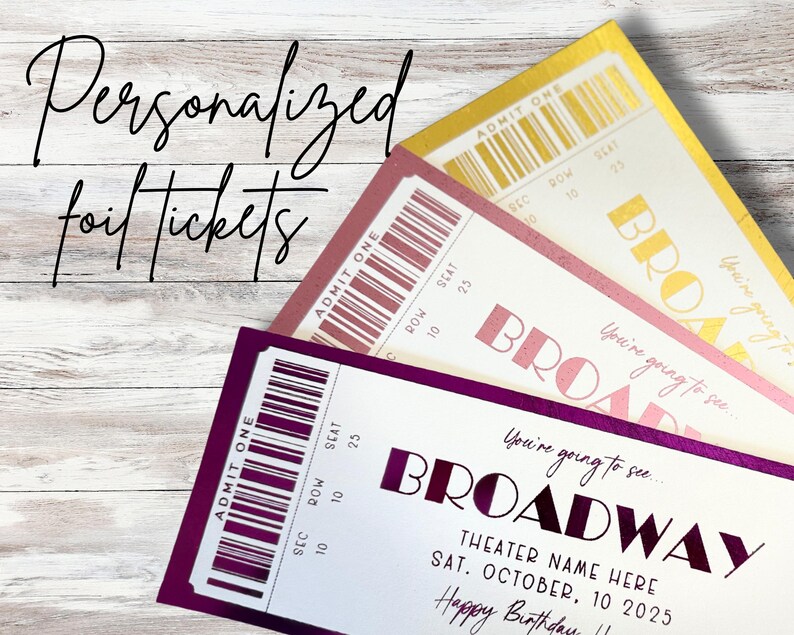 Custom Broadway Show Gift Ticket – Personalized Foil Keepsake - Etsy