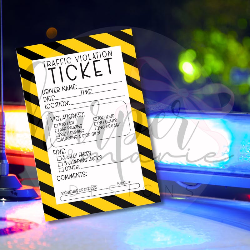 Fake Speeding Ticket Template - Etsy