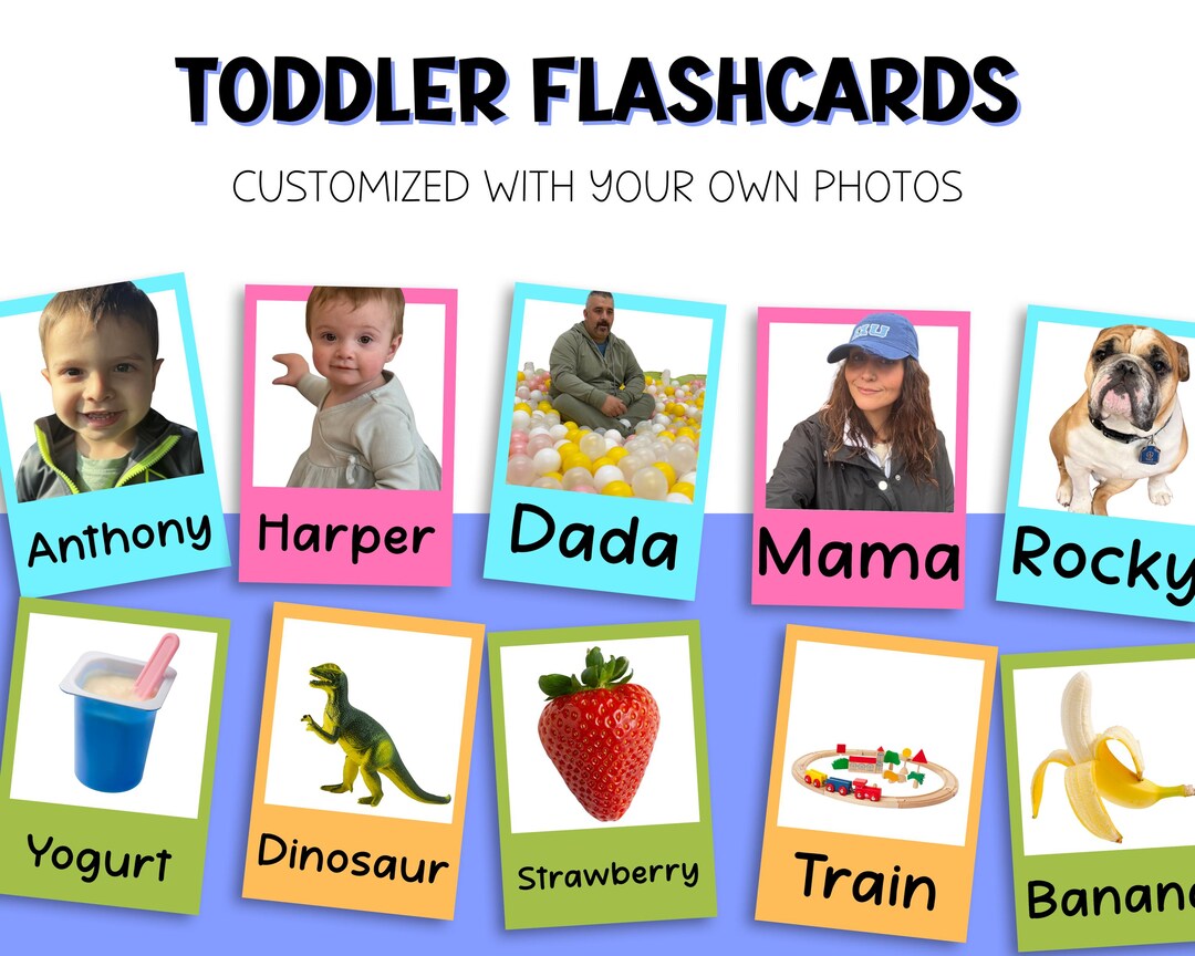 Custom Photo Flashcards: Personalized Toddler Learning Cards - Etsy