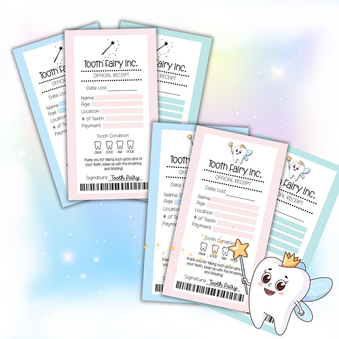 Printable Tooth Fairy Receipt & Certificate: Lost Tooth Keepsake ...