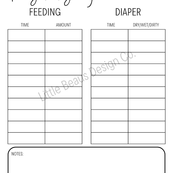 Diaper Change Log - Etsy