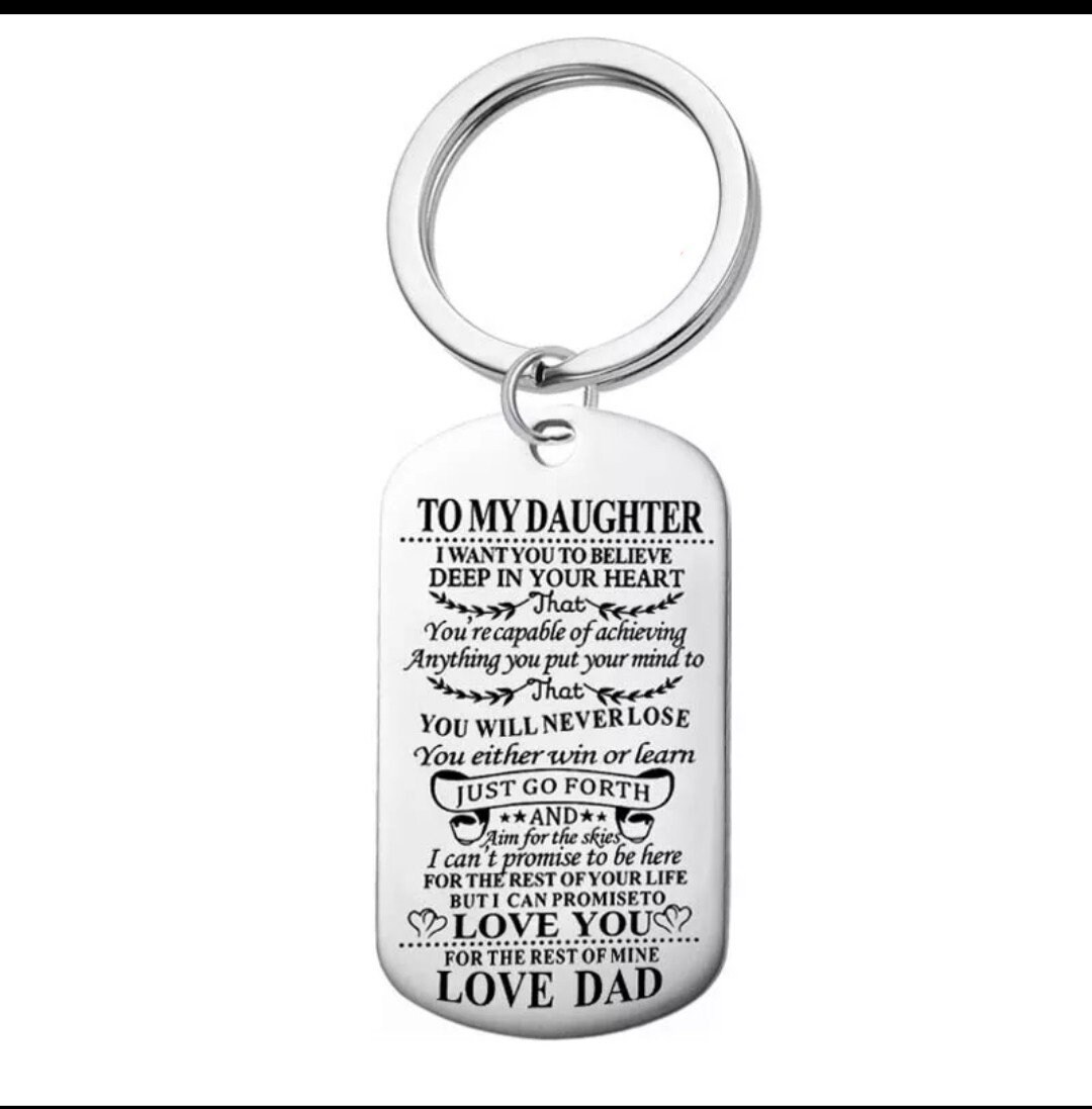 Keychain to Daughter From Dad - Etsy UK