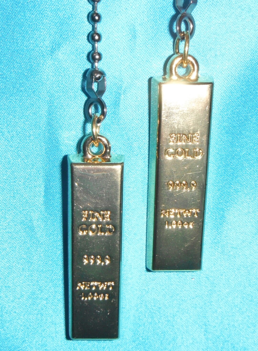 Set of Two - Adorable! Gold Bar Replica Metal Decoration - Free ...