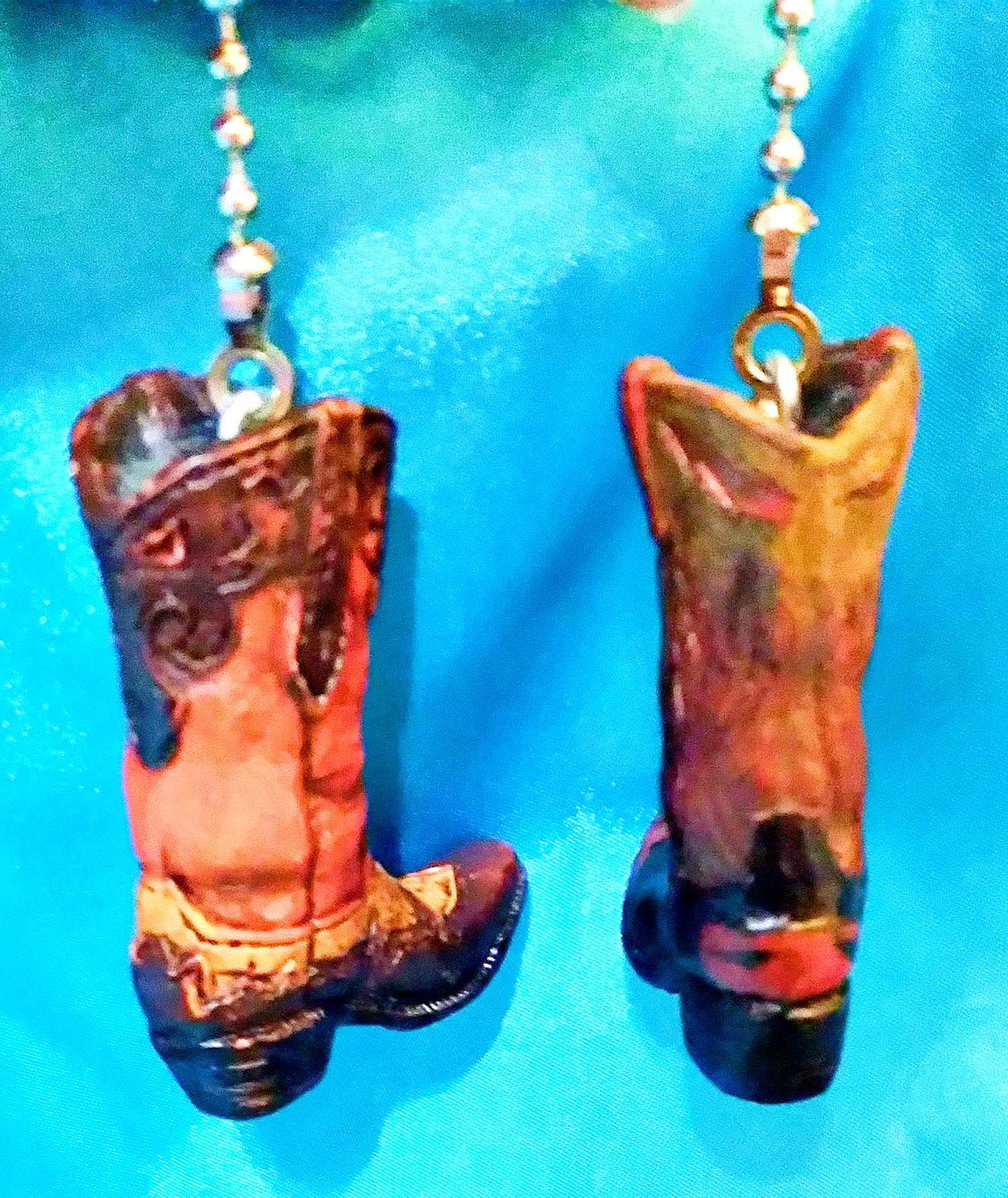 Set of Two Cowboy Boots Red & Fire Wild West Western | Etsy
