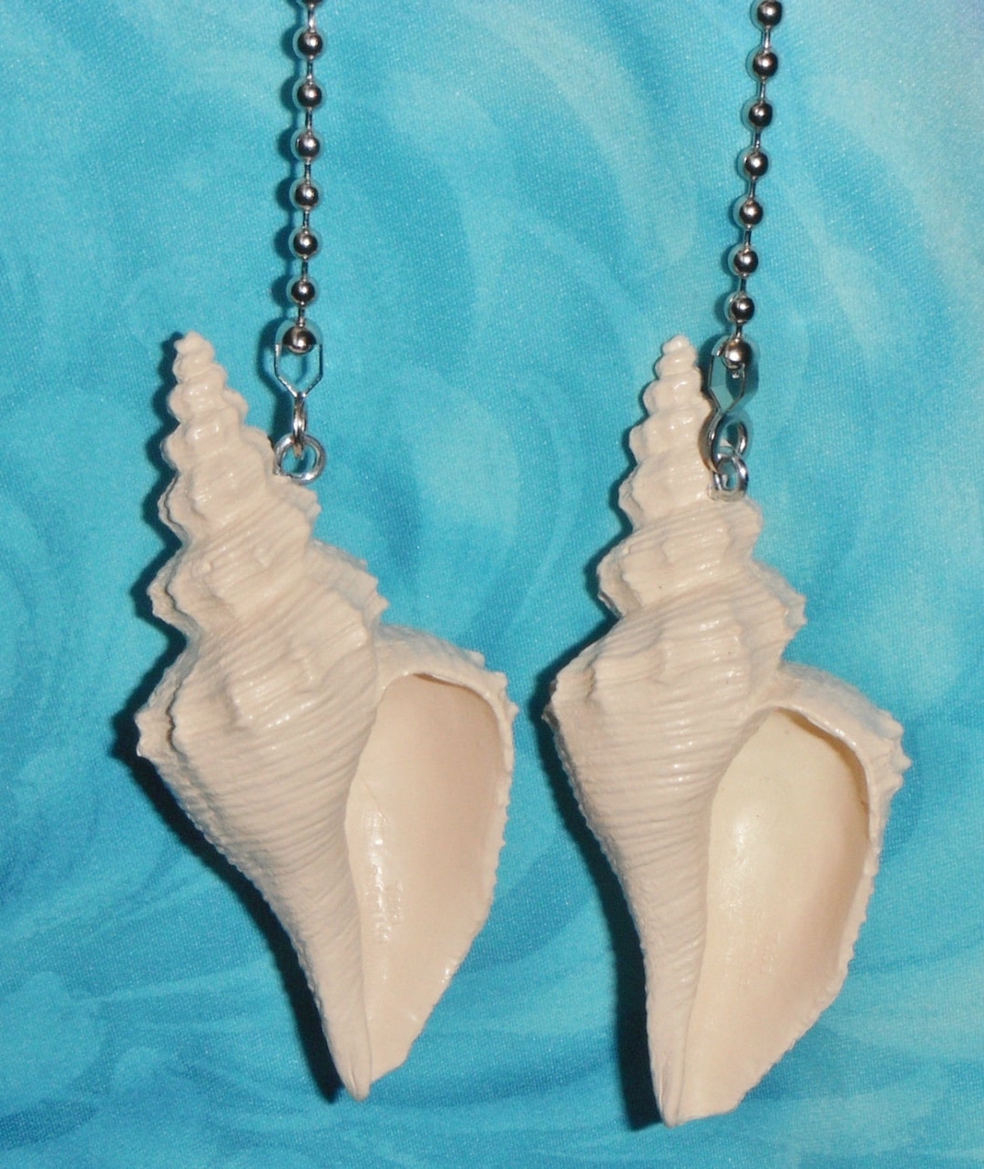 Set of Two - Beautiful Peach Tuba Shell Ocean Sea ~ Ceiling Fan Pull ...