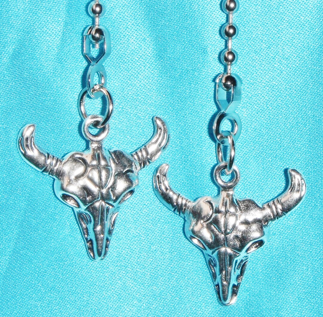 Set of Two Fun Cow Steer Skull Metal Decoration Free Shipping Ceiling ...