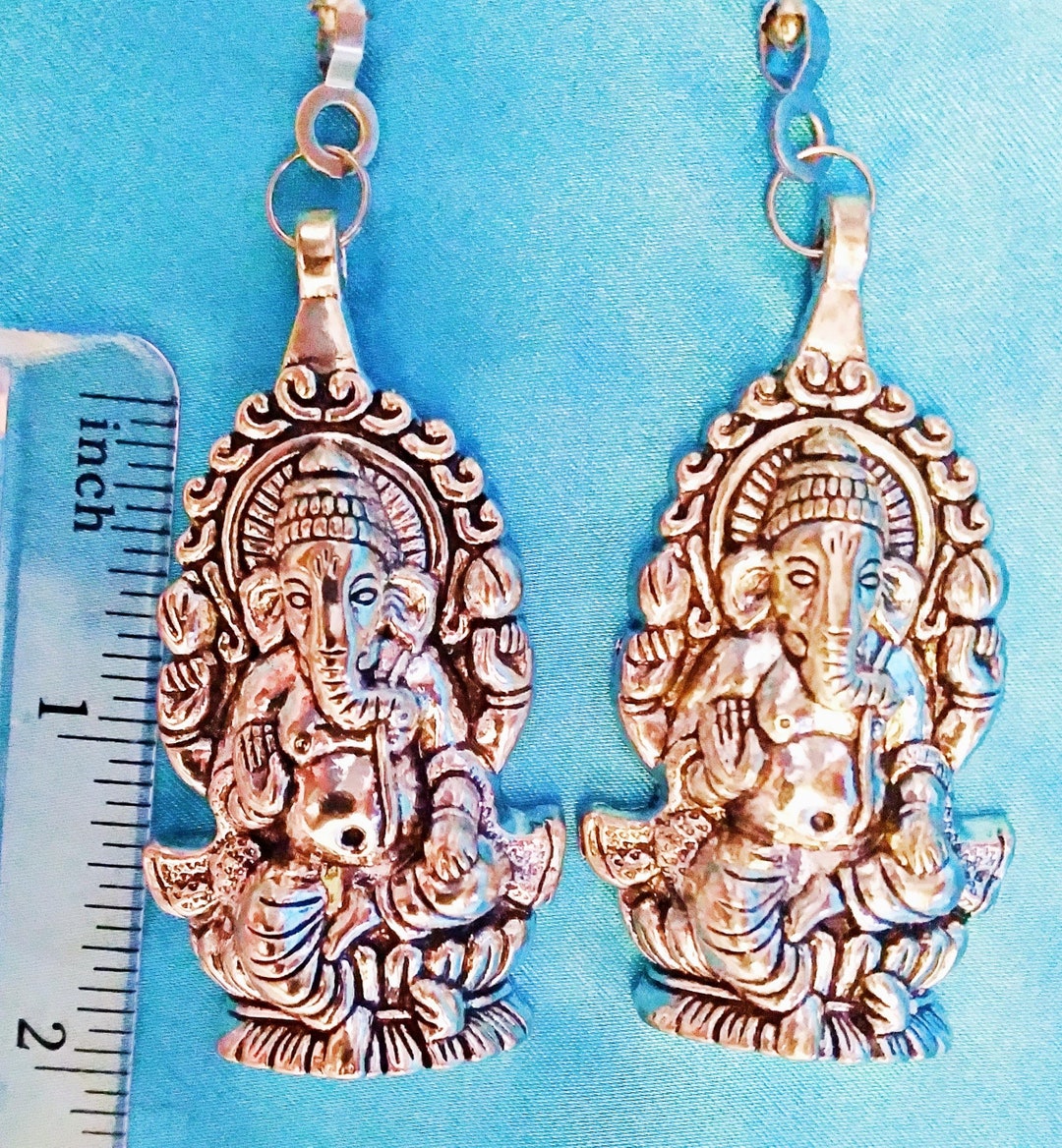 Set of Two ~ GANESHA ELEPHANT HINDU God Metal ~ Ceiling Fan Pulls ...