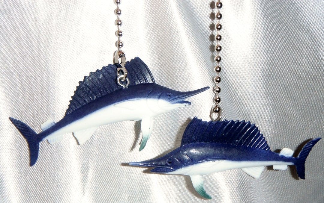 Set of Two ~ Blue Sailfish Ocean ~ Ceiling Fan/light Pulls Great Gifts ...