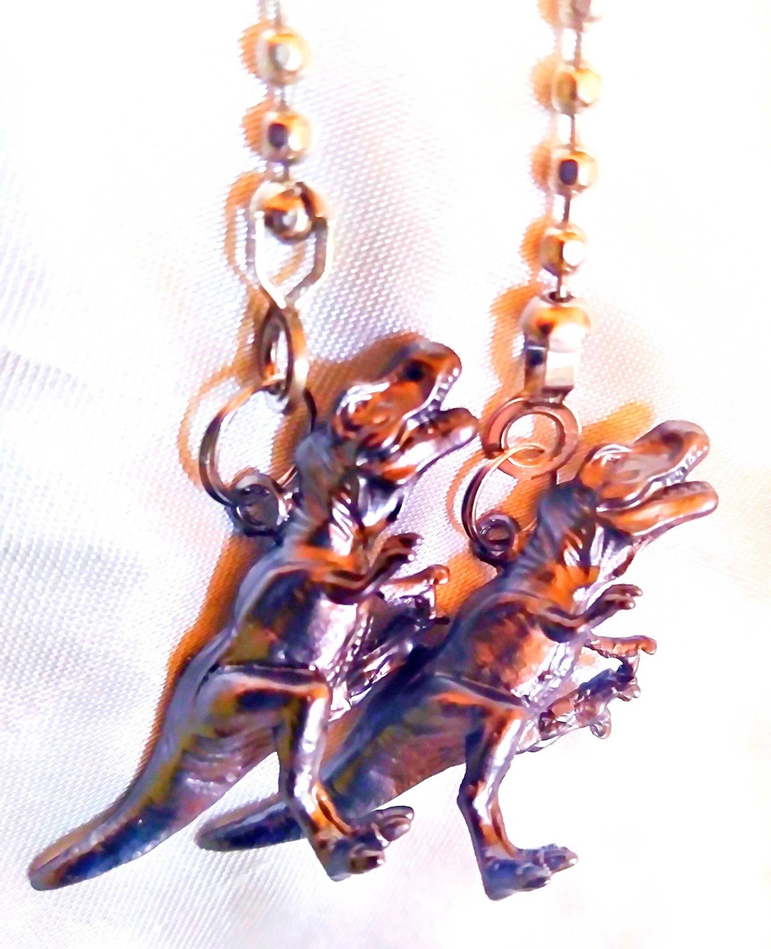 Set of Two - T-rex Dinosaur Metal - Ceiling Fan Pull Chains - Etsy