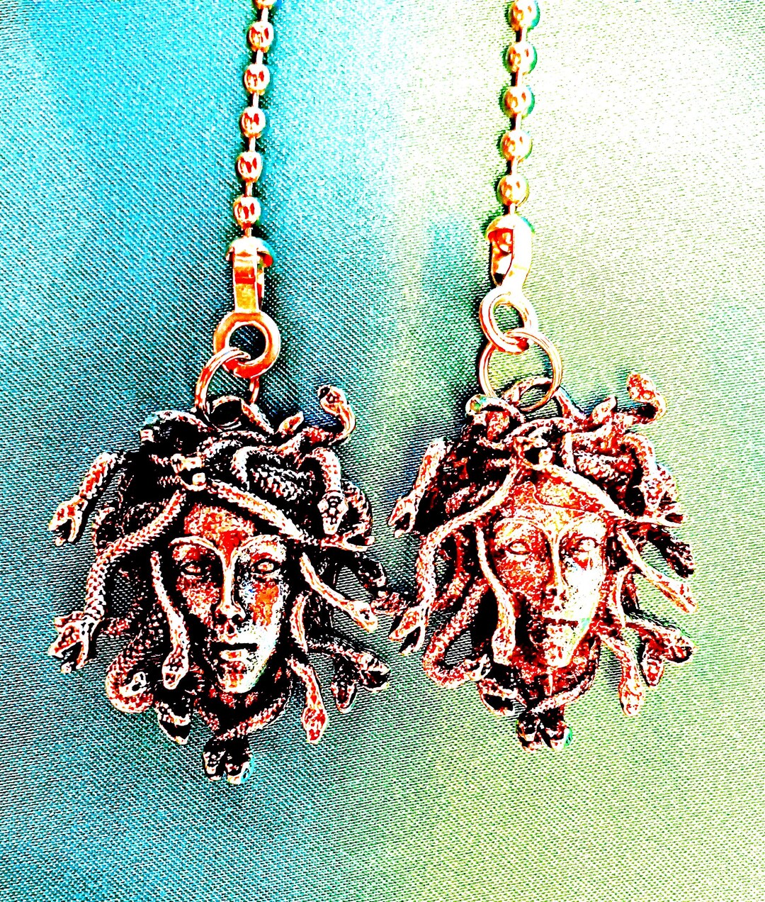 Set of Two ~ MEDUSA Head Snake Metal ~ Ceiling Fan Pulls - Etsy