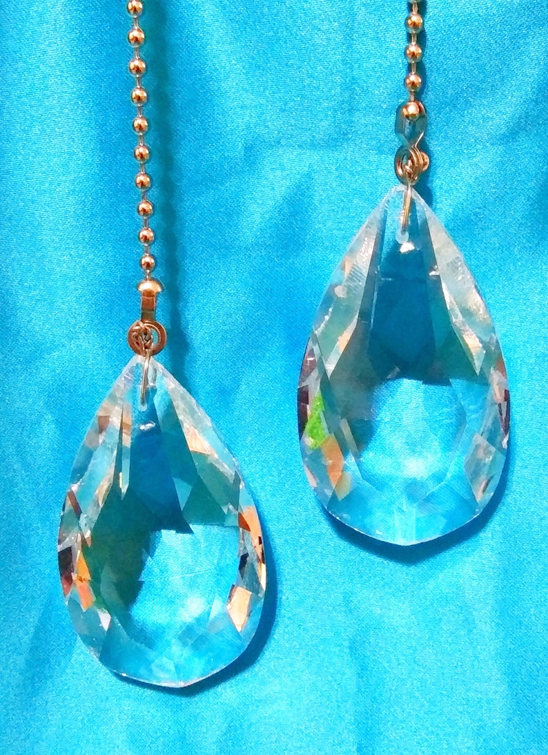 Set of Two Beautiful Tear Drop Acrylic Crystal Cut Large | Etsy