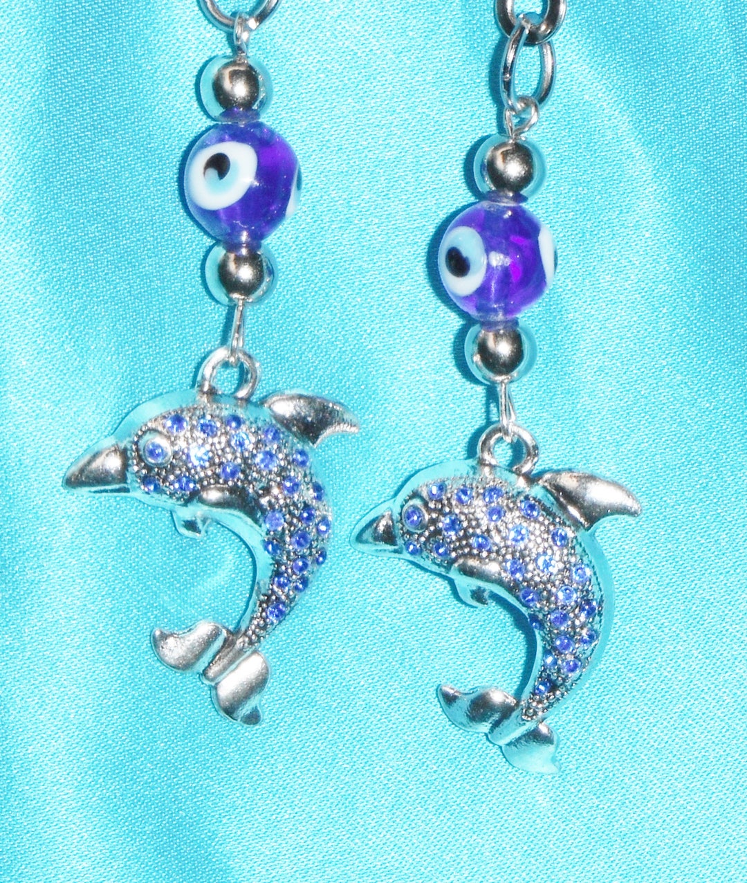 Set of Two - Adorable! Dolphin Blue Diamond Decorative - Free Shipping ...