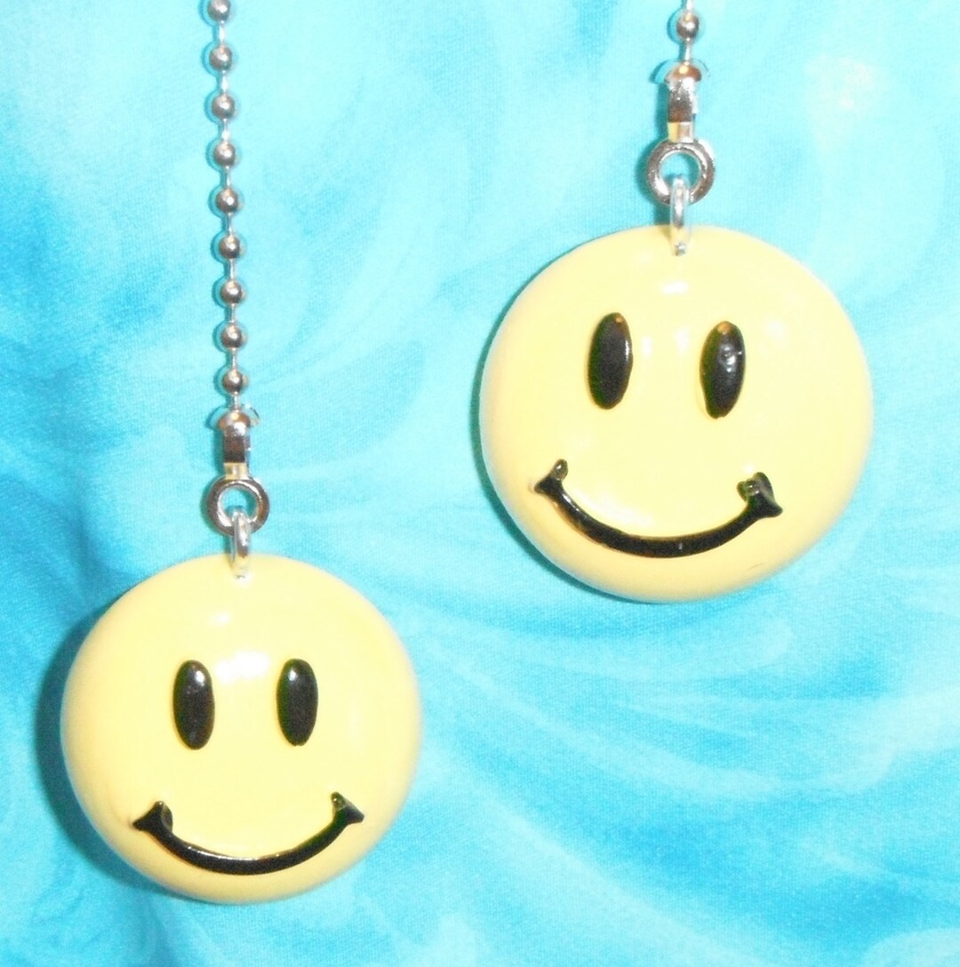 Set of Two - Smiley Face Happy Cheerful - Ceiling Fan Pull Chains Great ...