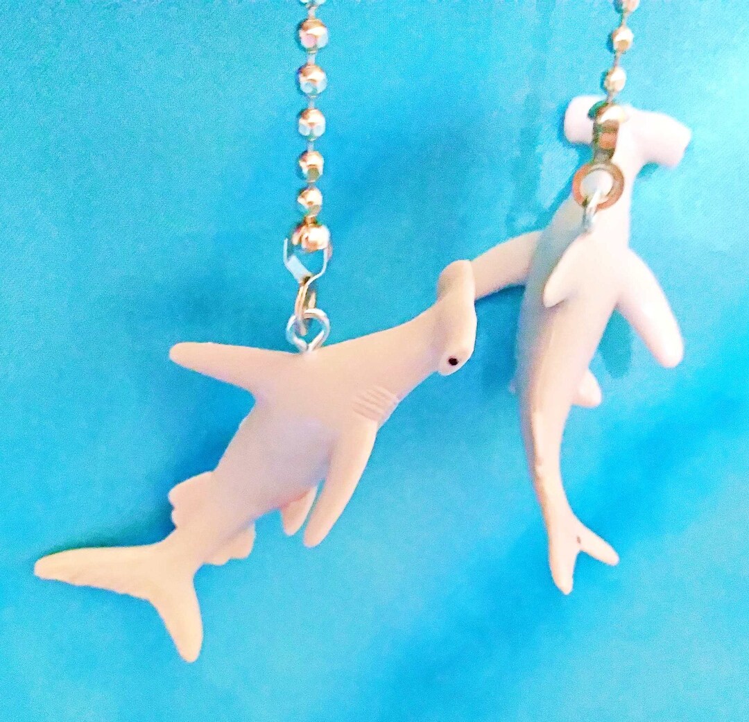 Set of Two - Hammerhead Sharks Ocean Sea - Ceiling Fan Pull Chains ...
