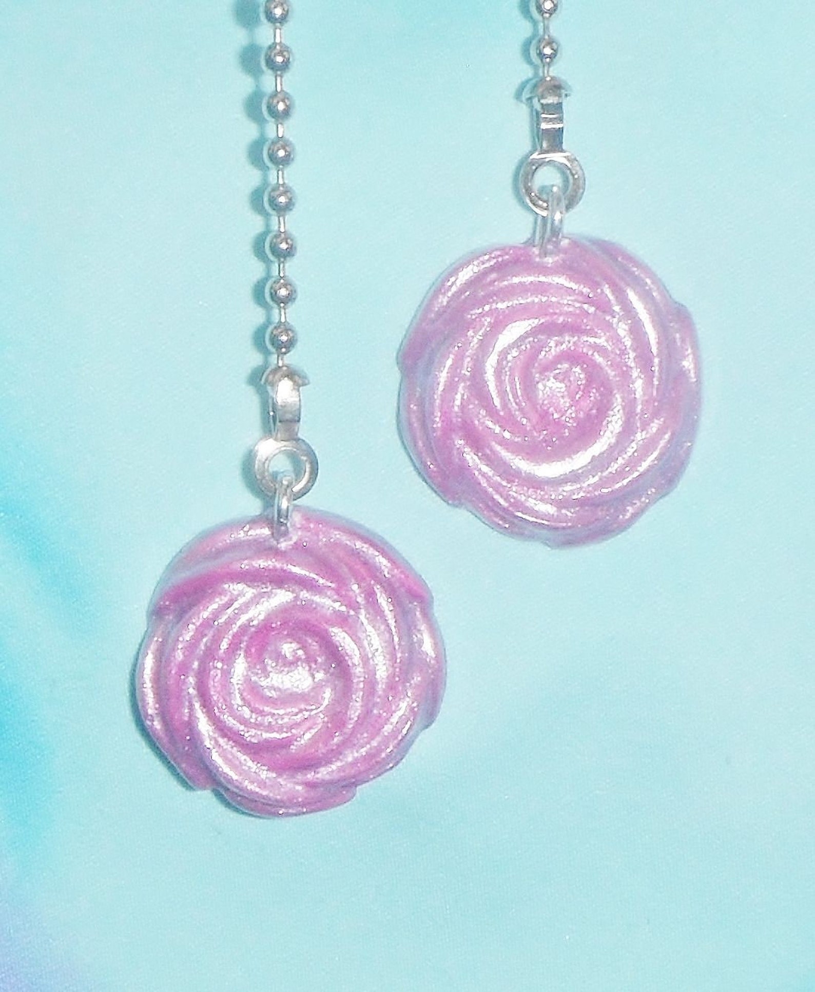 Set of Two - Beautiful Rose Flower - Free Shipping - Ceiling Fan Pull ...