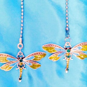Set of Two - Green Dragonfly Enamel Rhinestone - Ceiling Fan Pull ...