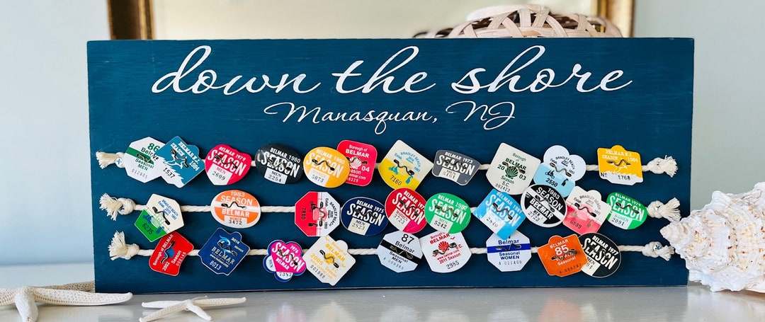 Beach Badge Display With Custom Town, Badge Tag Holder, Collection ...