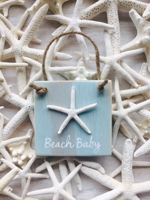 Cute Beach Baby Wood Sign ~Beach Coastal Decor ~ Baby Girl or Boy ...