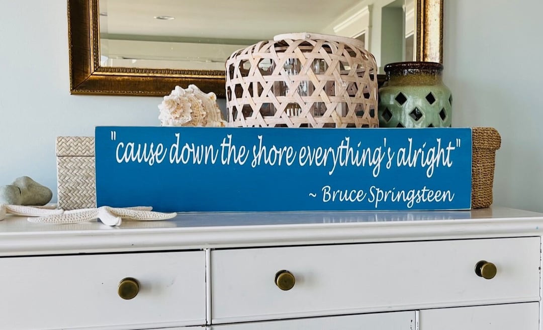 Bruce Springsteen Lyrics Wood Sign: Jersey Shore Beach House Decor - Etsy