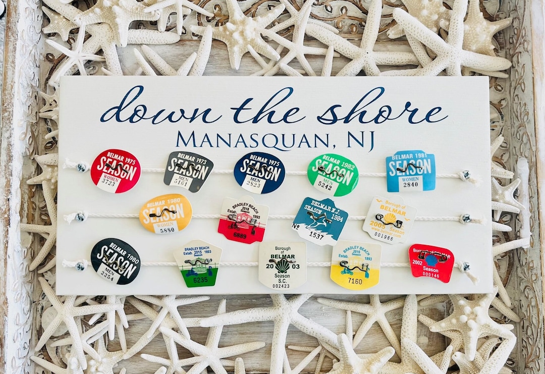 Custom Beach Tag Holder With Town, Beach Badge Display, Tag Collection ...