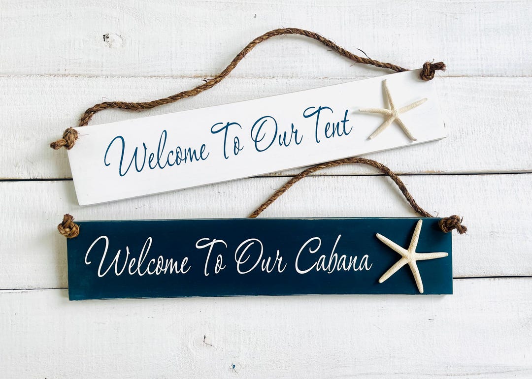 Custom Beachy Welcome Sign, Wood Beach Sign, Ocean Grove Tent City ...
