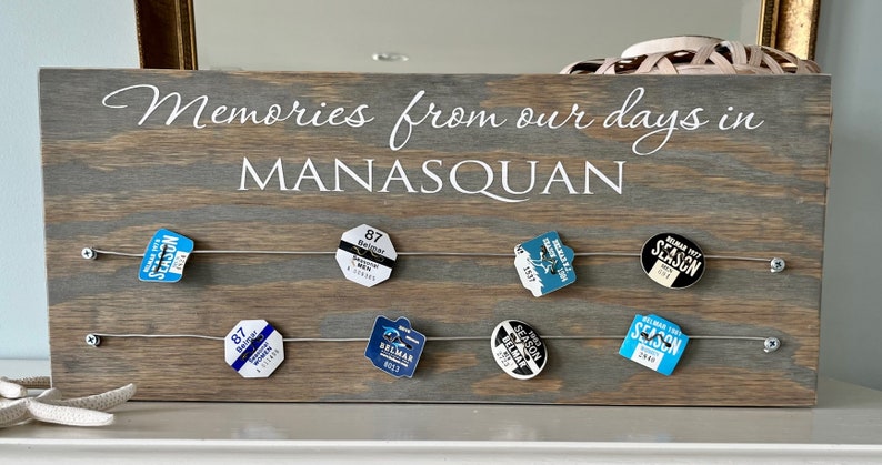 Custom Beach Badge and Beach Tag Holder Sign: Jersey Shore Keepsake ...