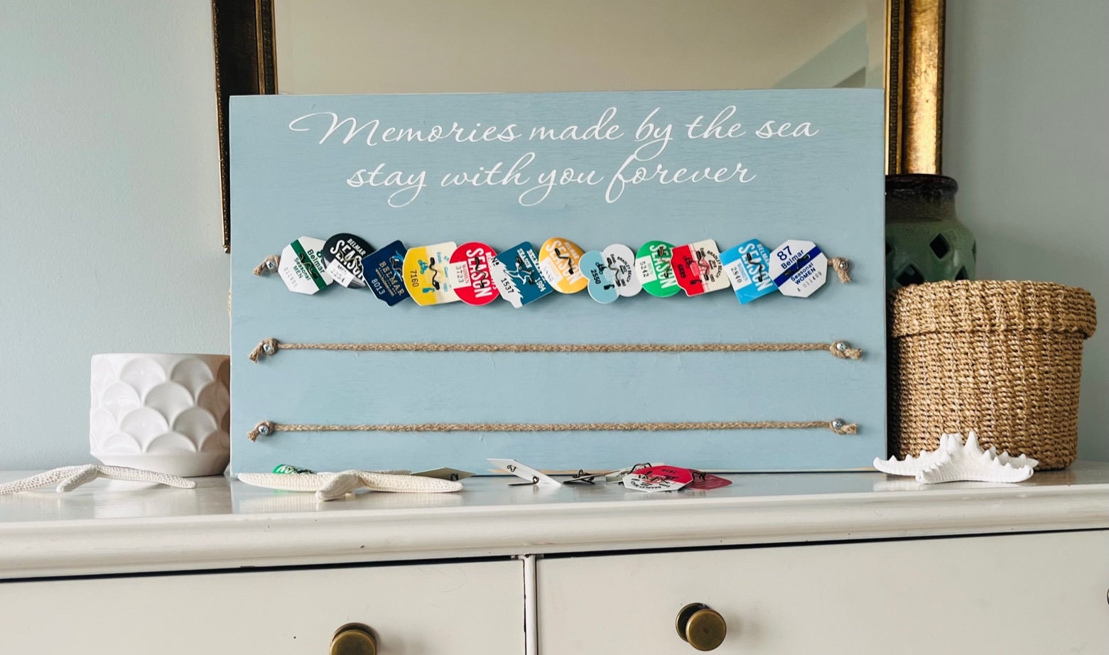 Ready To Ship! Beach Badge Display, Badge Tag Holder, Beach Pass, Shore ...