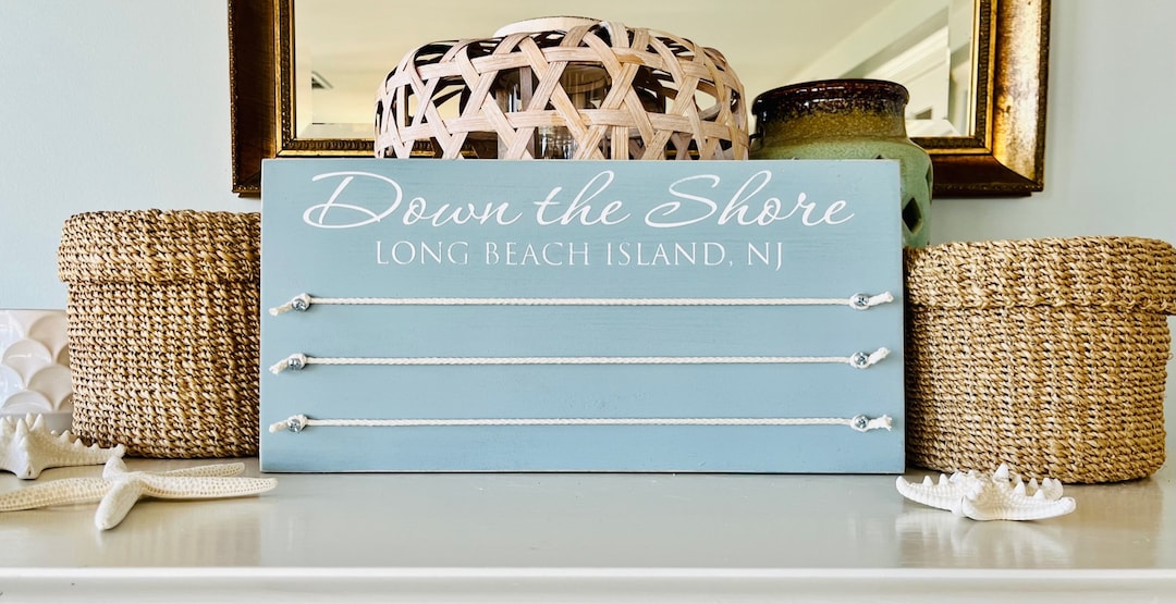 Custom Beach Badge Display Beach Tag Holder: 'down the Shore' Sign, New ...