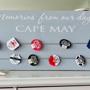 Custom Beach Badge and Beach Tag Holder Sign: Jersey Shore Keepsake ...