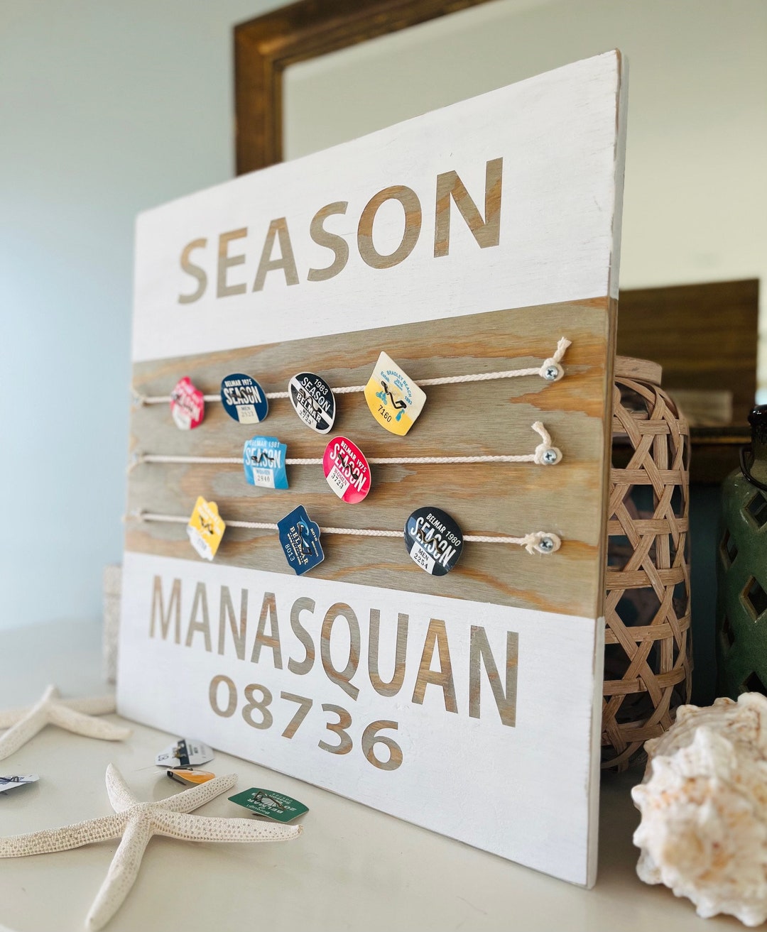 Beach Badge Holder Sign 18 X 18 Season Badge - Etsy
