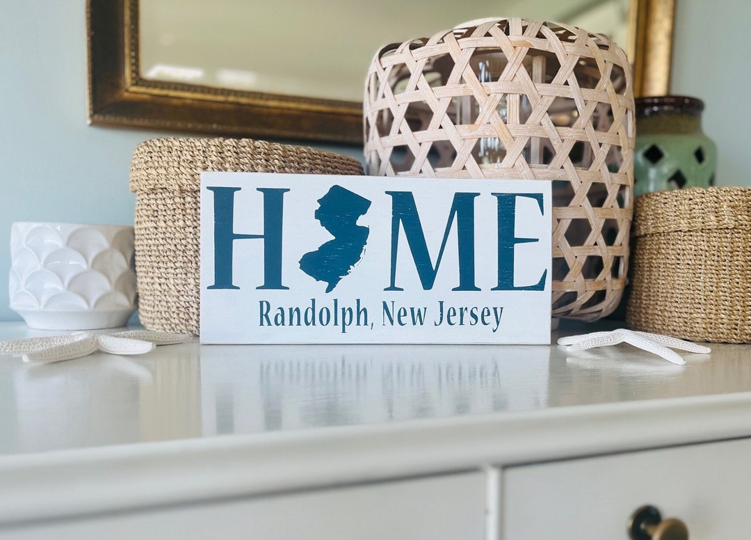 New Jersey Sign, State Sign, Wood Sign, Custom Town Sign, Beach House ...