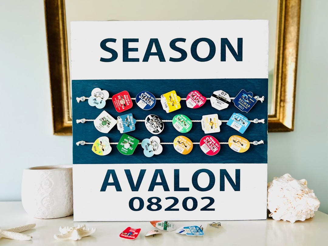 Beach Badge Holder Sign, Jersey Shore, Beach Badge Collection, NJ Beach ...