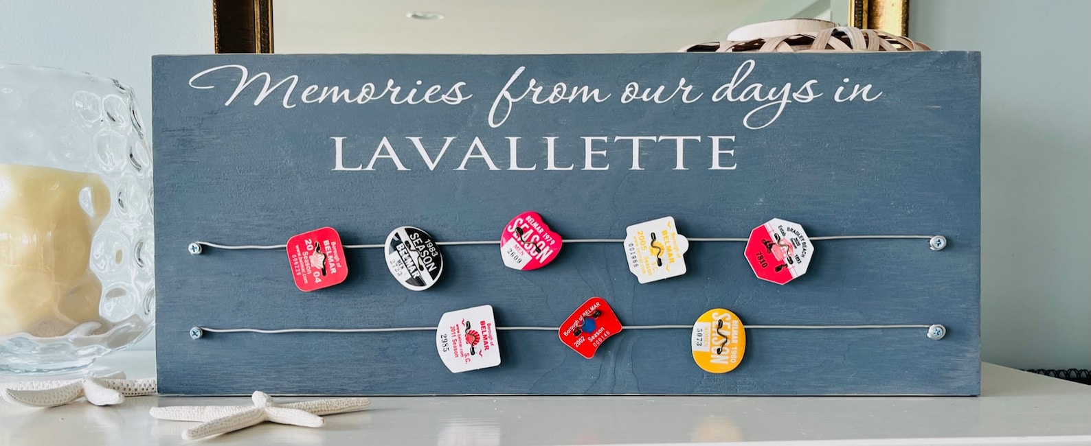 Custom Beach Badge and Beach Tag Holder Sign: Jersey Shore Keepsake ...