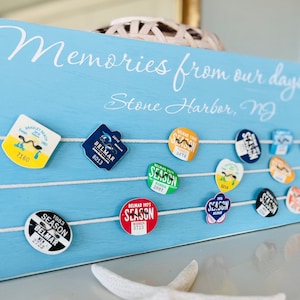 Beach Badge Display With Custom Town, Badge Tag Holder, Collection ...