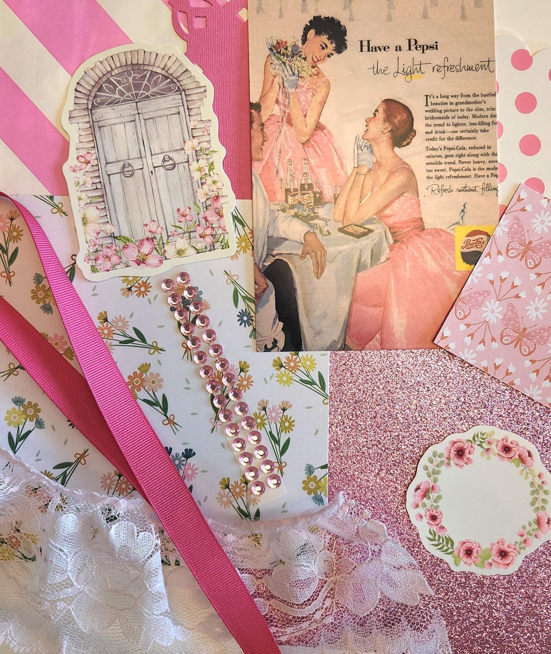 Pink Themed Junk Journal Mystery Kit, Pink Ephemera - Etsy