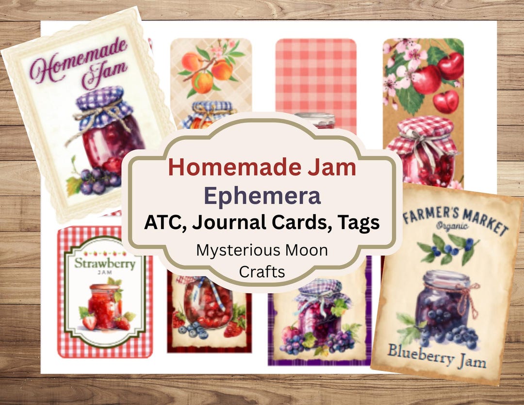 Homemade Jam Ephemera: Printable Journal Cards & Tags (digital Download ...