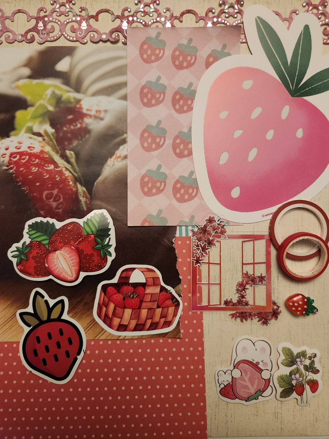 Strawberry Junk Journal Kit Strawberry Ephemera Mystery Bag - Etsy