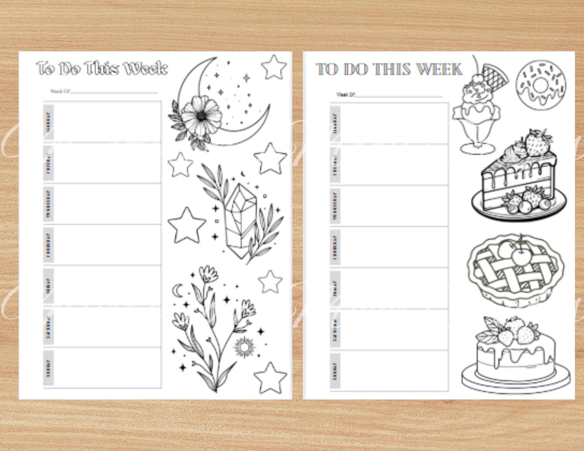 Printable Coloring to Do List Doodle Weekly Planner Coloring Pages ...
