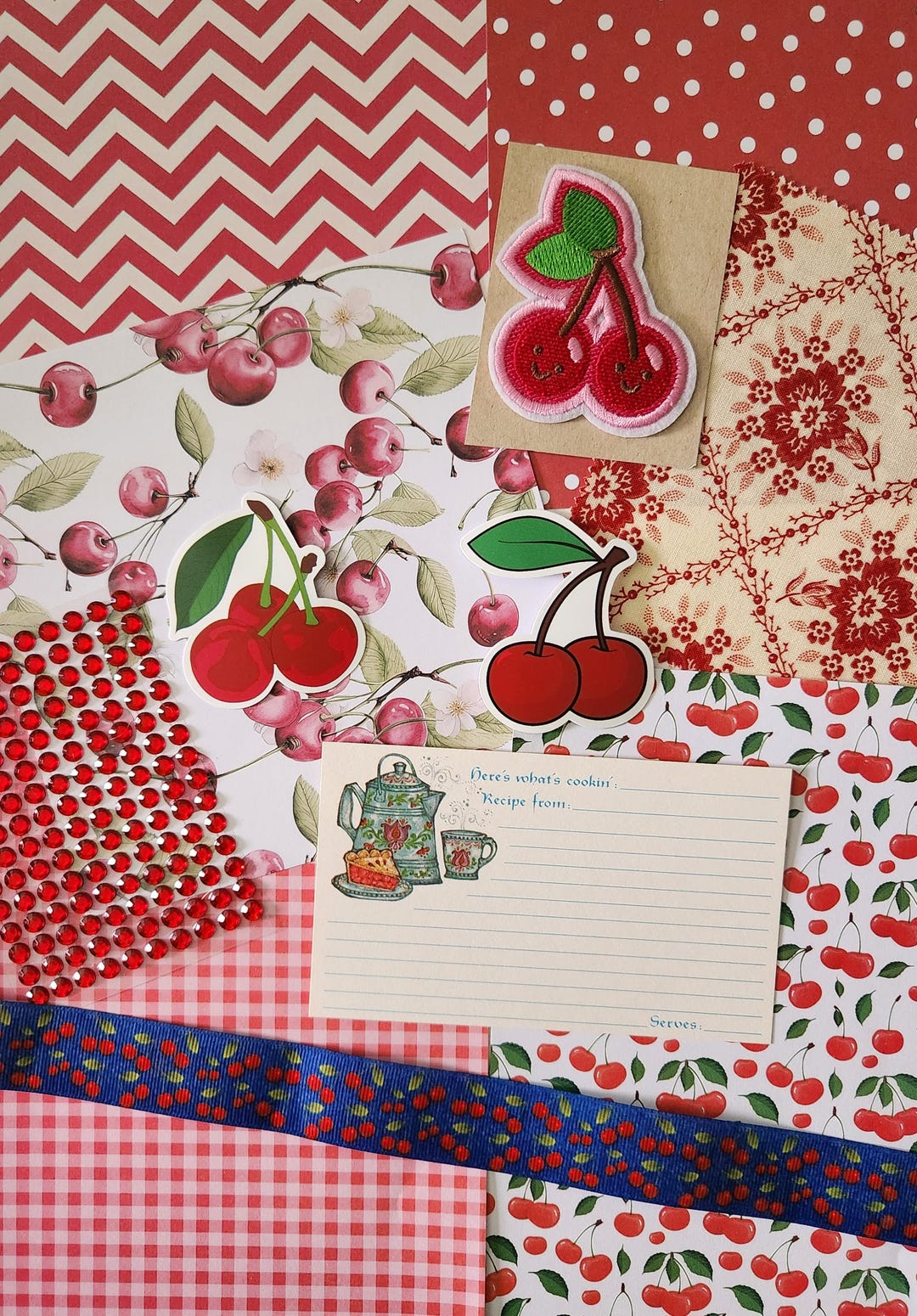 Cherry Themed Junk Journal Mystery Kit, Cherry Ephemera - Etsy