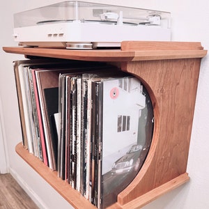 Crescent Moon Floating Vinyl Cubby, Cabinet Mid Century Modern Wall ...