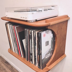 Crescent Moon Floating Vinyl Cubby, Cabinet Mid Century Modern Wall ...