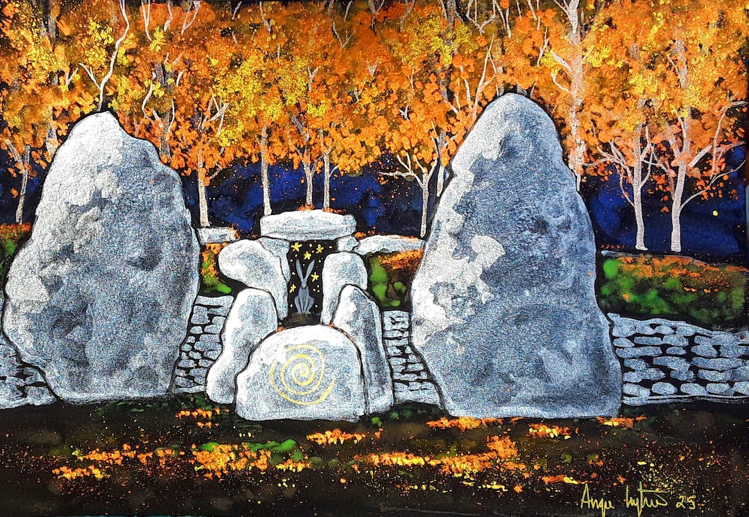 Autumn at Wayland's Smithy , A4 Print, Long Barrow, Burial Mound, Pagan ...