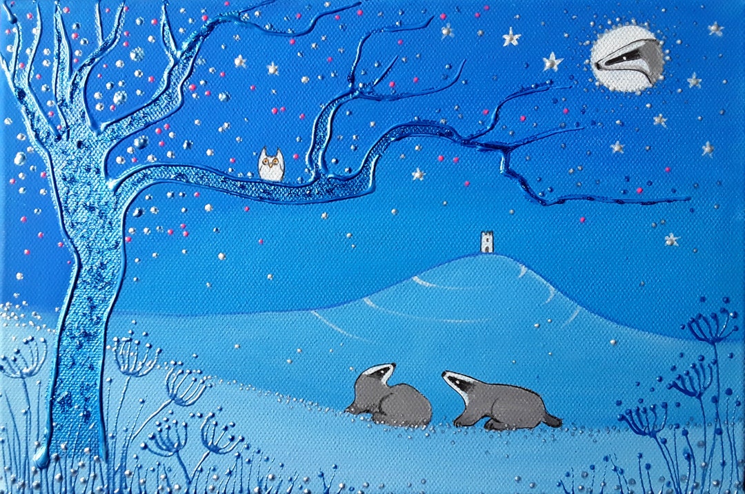 Night of the Badger Moon High Quality A4 Art Print. - Etsy