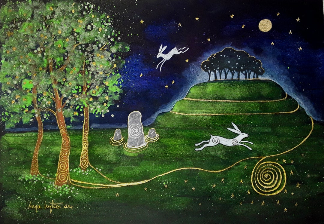 The Ancient Pathways, Badbury Rings, Mystical Print, Standing Stones, Pagan, Druid - Etsy