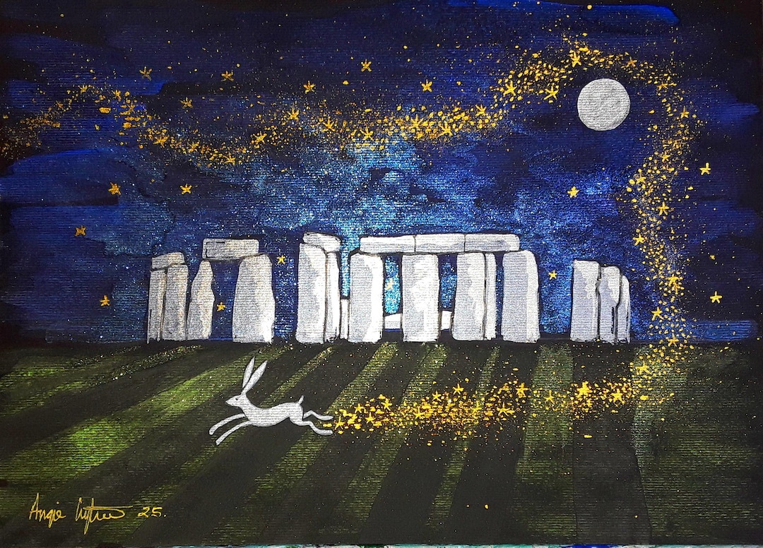 Stonehenge Solstice Eve , A4 Print, Summer Solstice, Stonehenge, Pagan ...